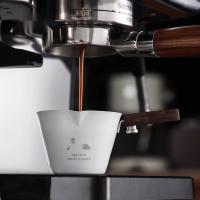 China 120ml Stainless Steel Espresso Shot Cup with Handle Spout Frothing Pitcher Custom Logo for sale
