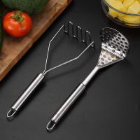 China 1 Piece Stainless Steel Bamboo Potato Masher for Vegetable Puree Kitchen Accessories for sale