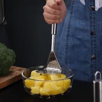 China 1 Piece Stainless Steel Bamboo Potato Masher for Vegetable Puree Kitchen Accessories for sale
