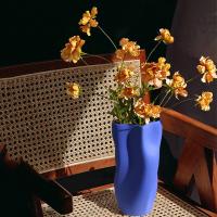 China Matt Glaze Nordic Simple Modern Paper Basket Shape Ceramic Vase for Wedding Home Decor for sale