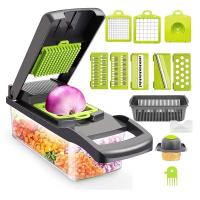 China 15 Pieces Multifunctional Bamboo Handheld Cutting Slicer for Onion Veggie and Fruits for sale