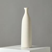 China Other Glaze Type Sophisticated White Ceramic Tabletop Vase for Dry Flowers in Ornaments for sale