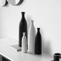 China Tabletop Vase for Modern Simple Black and White Ceramic Living Room Decor Size Medium for sale