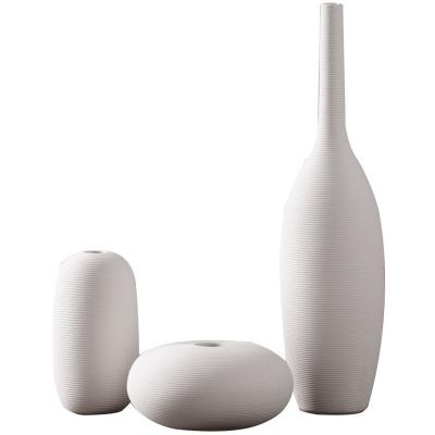 China Modern Handcrafted Dry Flower Arrangement Vase in White Ceramic for Tabletop Decoration for sale