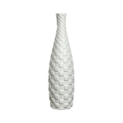 China Customized Logo Acceptable Elegant Modern Vintage Design Tall White Capiz Shell Vase for sale