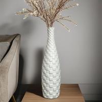 China Customized Logo Acceptable Elegant Modern Vintage Design Tall White Capiz Shell Vase for sale
