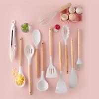China Kitchen Cooking Tool Set Food Grade Silicone Wooden Spoon Set for Customer Requirements for sale