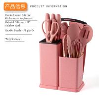 China Kitchen Cooking Tool Set Food Grade Silicone Wooden Spoon Set for Customer Requirements for sale
