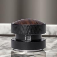 China 58mm Silver Walnut Wood Cap Coffee Tamper Eco-Friendly Metal Espresso Tool for Cafe for sale