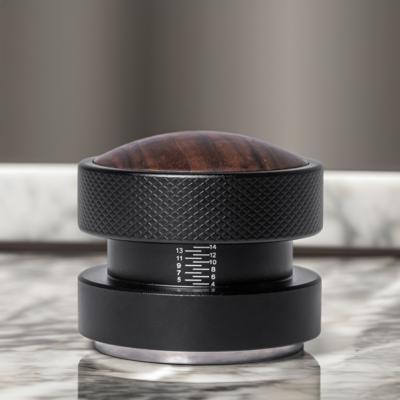 China 58mm Silver Walnut Wood Cap Coffee Tamper Eco-Friendly Metal Espresso Tool for Cafe for sale