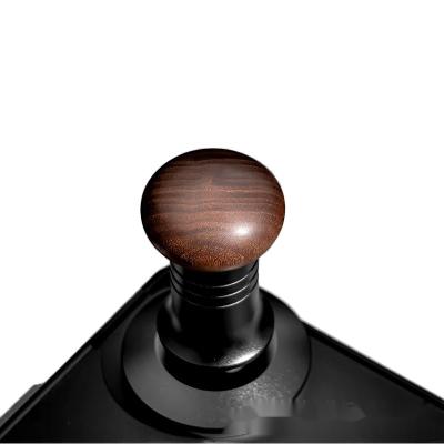 China Adjustable Depth 51mm Solid Wood Handle Coffee Tamper Stainless Steel Ripple Base for Kitchen for sale