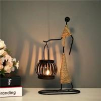 China Romantic Girl Design Silver Iron Candlestick Holder for Wedding and Living Room Decor for sale
