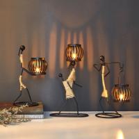China Romantic Girl Design Silver Iron Candlestick Holder for Wedding and Living Room Decor for sale