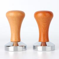 China Custom 51mm 53mm 58mm Stainless Steel Espresso Tamper with Portable Wood Handle for sale