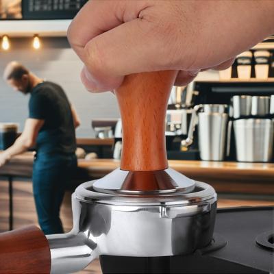 China Cast Iron Portable Stainless Steel Coffee Tamper 51mm 53mm 58mm Sizes for Barista Kitchen Espresso Distributors for sale