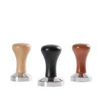 China Wood Handled 51/53/58mm Stainless Steel Portable Espresso Tamper Set for Home and Bar for sale