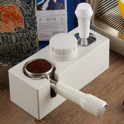 China Barista-Grade ABS Coffee Tamper Stand with Stocked Portafilter Holder and Milk Frother for sale