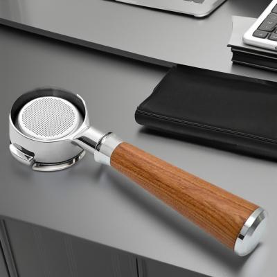 China 58mm Stainless Steel Coffee Funnel and Solid Wood Portafilter for Hand Pour Espresso for sale
