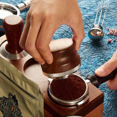 China 58mm PORTABLE Stainless Steel Funnel and Wooden Portafilter Set for Coffee Enthusiasts for sale