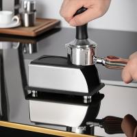 China Barista Espresso Coffee Tamper Holder Eco-friendly Black Stainless Steel Custom Design for sale