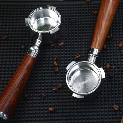 China Solid Wood 51mm Bottomless Portafilter Stainless Steel Espresso Filter for Restaurant for sale