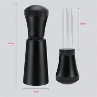 China Stainless Steel Coffee Powder Mixing Tool Ceramic Espresso Needle Dispenser with Stand for sale