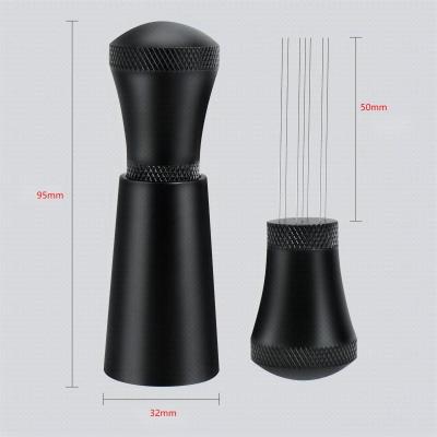 China Stainless Steel Coffee Powder Mixing Tool Ceramic Espresso Needle Dispenser with Stand for sale