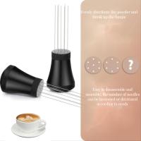 China Stainless Steel Coffee Powder Mixing Tool Ceramic Espresso Needle Dispenser with Stand for sale