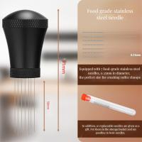 China Coffee Powder Stirring Tool Portable Stainless Steel Espresso Distributor with Stand for sale