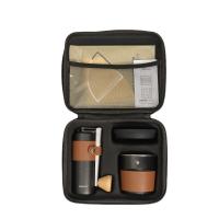 China Sustainable Stainless Steel Coffee Set Compact Design Portable Glass Hand Grinder for sale