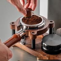 China Coffee Filter Baskets Tamping Station Solid Wood Material Customizable Logo for Home for sale
