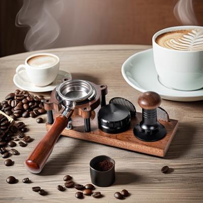China 58mm Portafilters Solid Wood Tamping Station for All Tamper Sizes Organize Your Home for sale