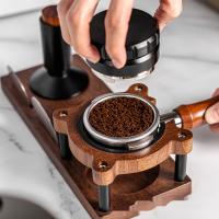 China Modern Solid Wood Coffee Tamper and Portafilter Organizer for Home Barista Cleaning for sale