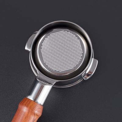 China 54mm Bottomless Naked Portafilter with Wood Handle Portable Espresso Silver Edition for sale