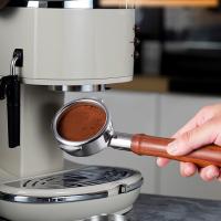 China 54mm Bottomless Naked Portafilter with Wood Handle Portable Espresso Silver Edition for sale