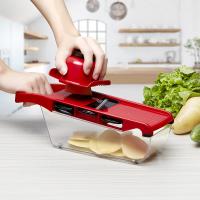 China 16-In-1 Vegetable Cutter Durable Bamboo Stainless Steel Slicer Portable Plastic Tools PP for sale