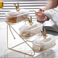 China Minimalist Style 3-Tiered Deer-Inspired Glassware Tray for Back to School Occasion for sale
