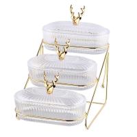 China Minimalist Style 3-Tiered Deer-Inspired Glassware Tray for Back to School Occasion for sale