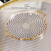 China Gold Inlay Disposable Plastic Serving Tray for Home Travel Coffee Tea Plate Dish Storage for sale