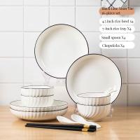 China Complete Soup Dish Spoons Set for Hotels and Restaurants White Porcelain Bowls for sale