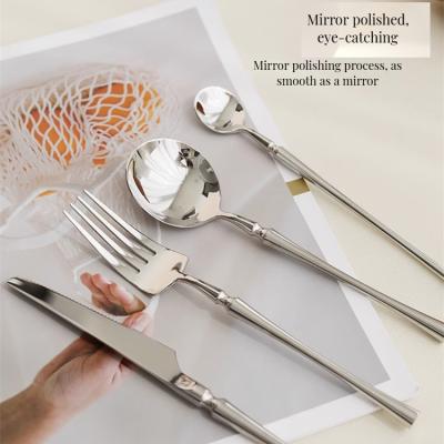 China Production Spoon Fork Knife Chopsticks Kit 24-Piece Gold Stainless Steel Flatware Set for sale