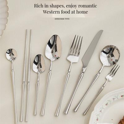 China 24pcs Luxury Gold Stainless Steel Cutlery Set 24-Piece Silverware for Hotel and Wedding for sale