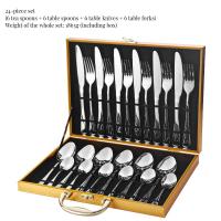 China 24pcs Hotel Wedding Cutlery Set with Contemporary Design Style and On-glazed Technique for sale
