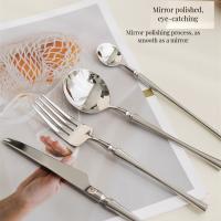 China Hotel Wedding 24pcs Cutlery Set Stainless Steel Flatware with Luxury Gold Finish for sale