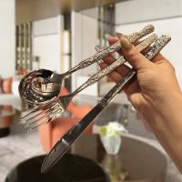 China Bestek 4-Person Stainless Steel Cutlery Set Elegant Gold Silverware for Restaurants for sale