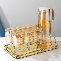 China 2024 Home Hotel Restaurant Office Transparent Glass Drinking Bottle Set Perfect Gift for sale