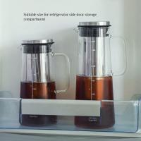 China 1L/1.4L High Temperature Resistant Glass Water Bottle for Cold Brew Coffee and Fruit for sale