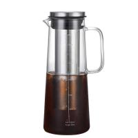 China 1L/1.4L High Borosilicate Glass Water Bottle for Brewing Coffee and Cold Brew Pot Set for sale