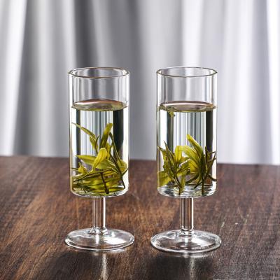 China Safe Food Grade Glass Infuser for Green Tea Tasting in Stylish Tall Straight Shape for sale