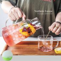 China Modern Design Glass Pitcher Set High Temperature Resistant Hot/Cold Water Jug Juice Carafe for sale